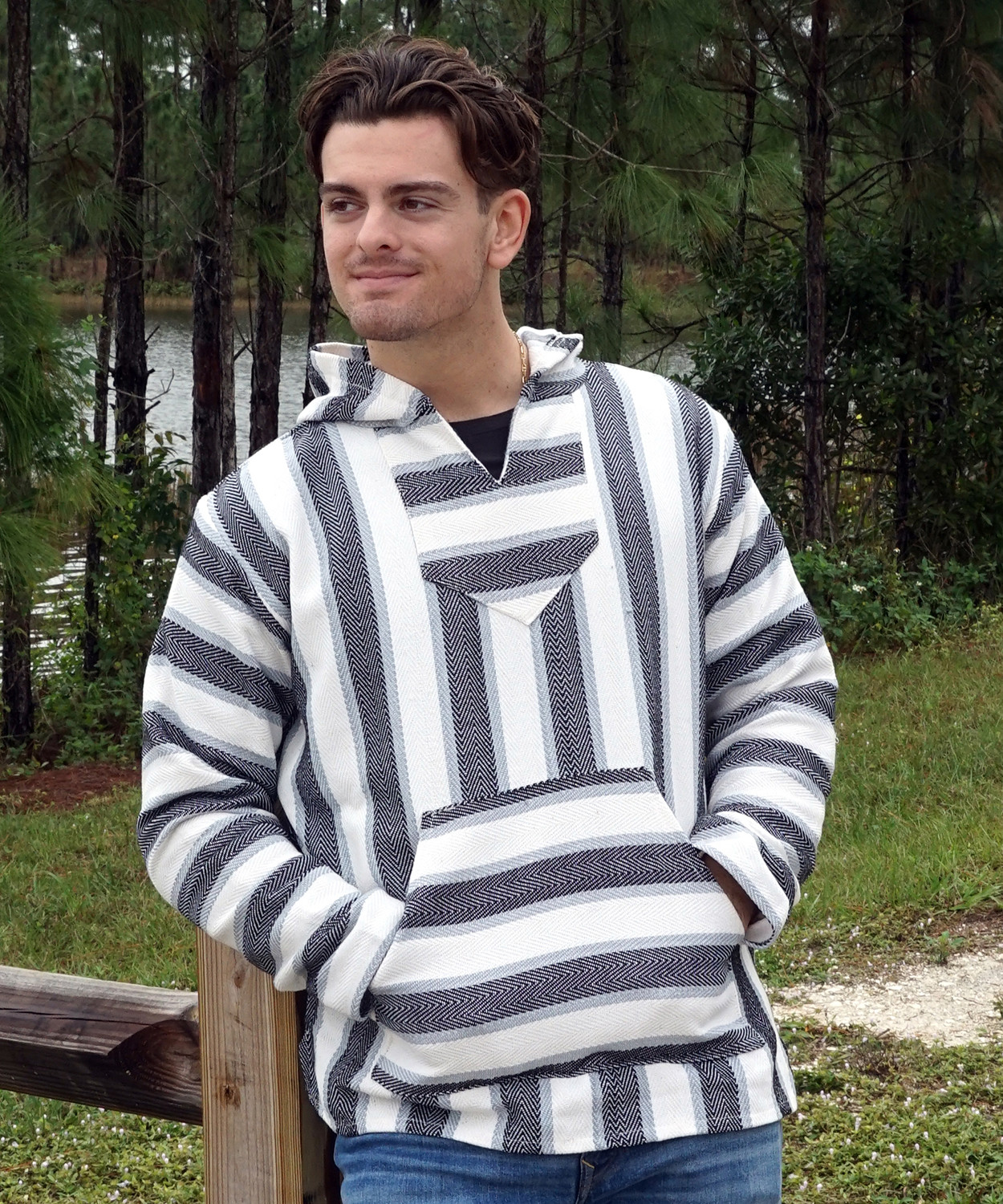 Natural Baja Mexican Hoodie | Earth Ragz