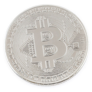 Bitcoin Challenge Coin Silver colored Nickel Plated Good Luck Souvenir ...