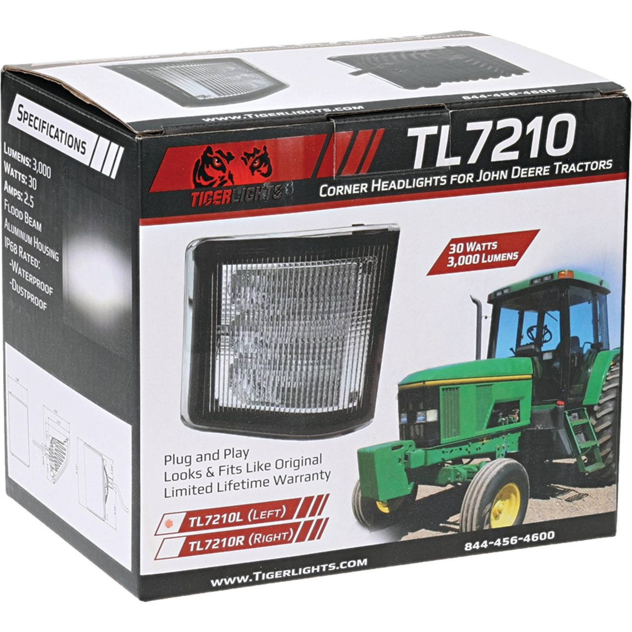 Left LED Work Light for John Deere 6010, 6110, 6110L, 6200 AL78177 ...