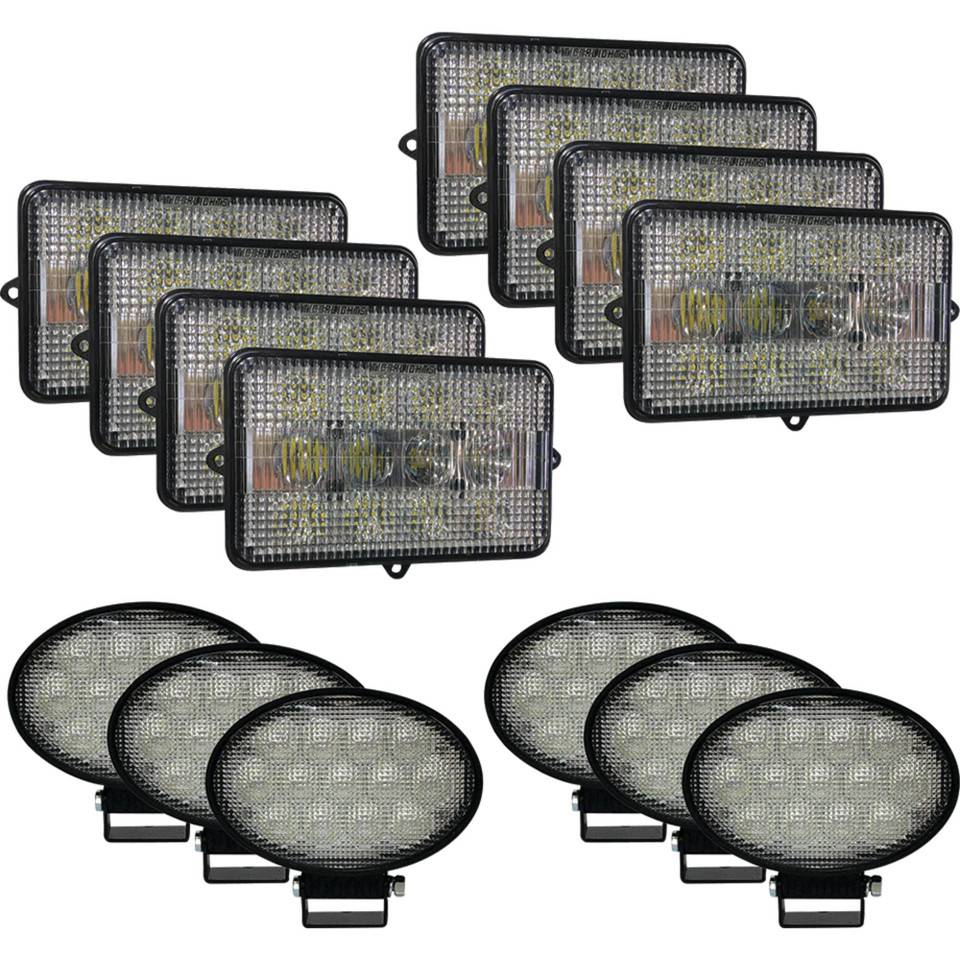 LED Light Kit For John Deere 7200, 7210, 7400, 7410, 7510 12-24 Volt; JDKIT-9 - Tiger Lights