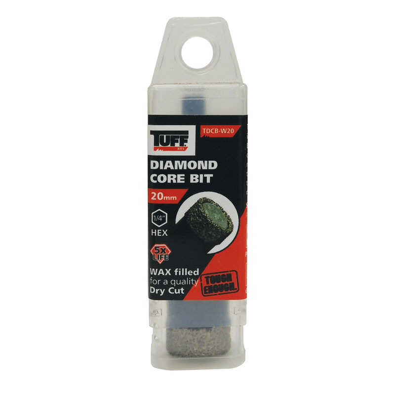 TUFF Diamond Core Bit 6mm x 1/4" Shank - Wax Filled - Sheffield Group