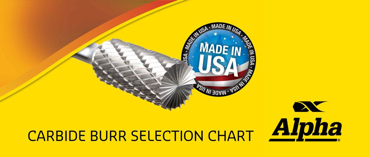 Alpha Carbide Burr Selection Chart - Trucut New Zealand