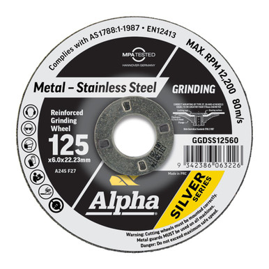 Alpha Grinding Disc - Stainless 125 x 6.0mm Silver Series - Trucut New ...