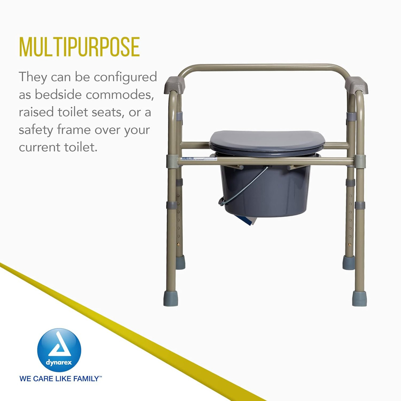 Folding Bedside Commode Bulk Pkg Steel