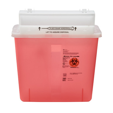 Sharps Container Transparent Red 5 Quart