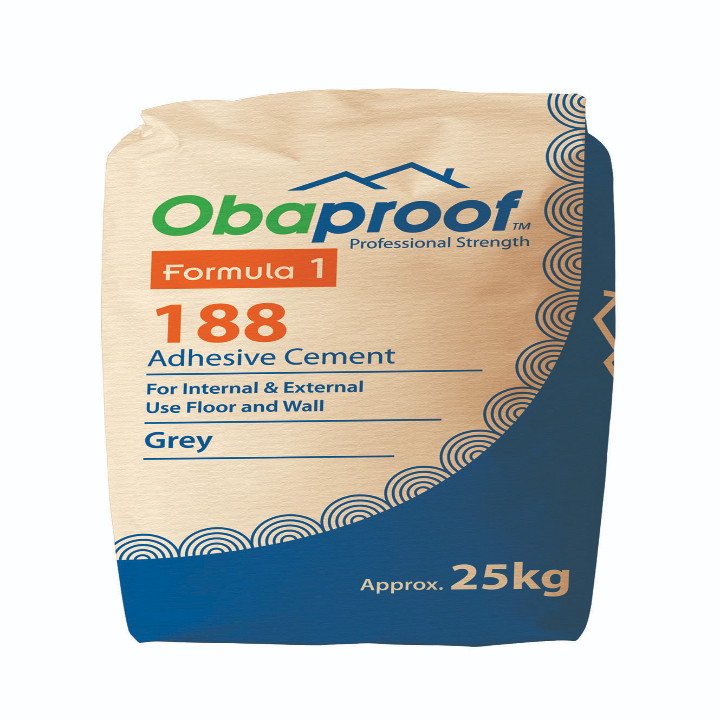 Obaproof F1-188 Cementitious Tile Adhesive Grey 25kg - Goldunited Sdn Bhd