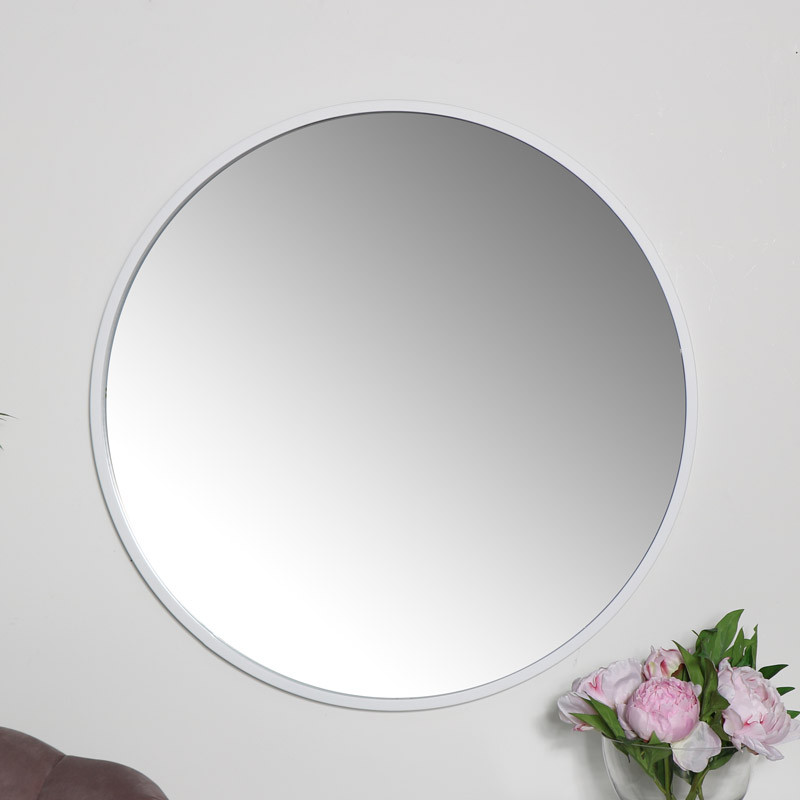 Round mirror 40cm white - Goldunited Sdn Bhd
