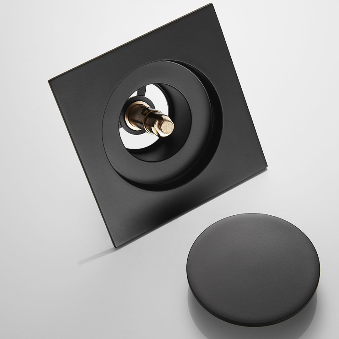 Brass black hidden spring floor drain 100x100x50mm #62304 - Goldunited ...