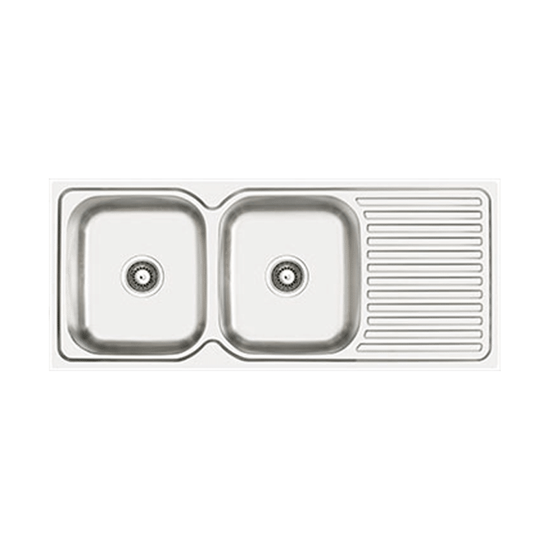 Rhino S/S double bowl sink with wing RN1250A 1200x500x230mm ...