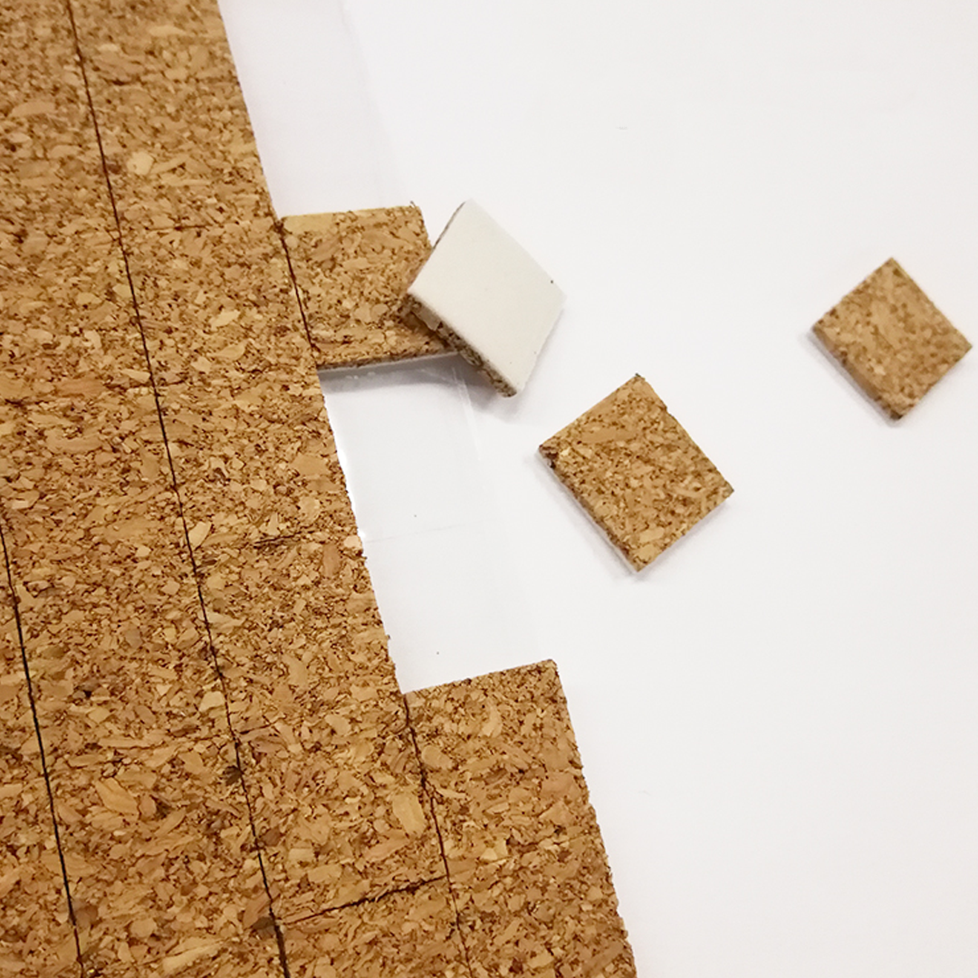 Glass cork sticker sheet 18mm x 18mm x 1.5mm (180pcs) - Goldunited Sdn Bhd