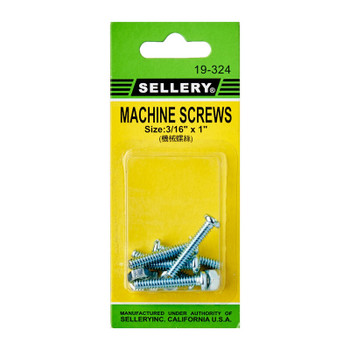 Sellery 19-324 machine screws, 3/16" x 1" (6pc/set) - Goldunited Sdn Bhd