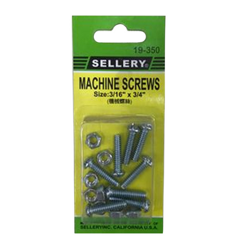 Sellery 19-350 machine screws 3/16" x 3/4" (8pcs/set) - Goldunited Sdn Bhd