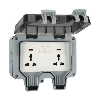 Outdoor 2 Gang Universal Socket - Goldunited Sdn Bhd