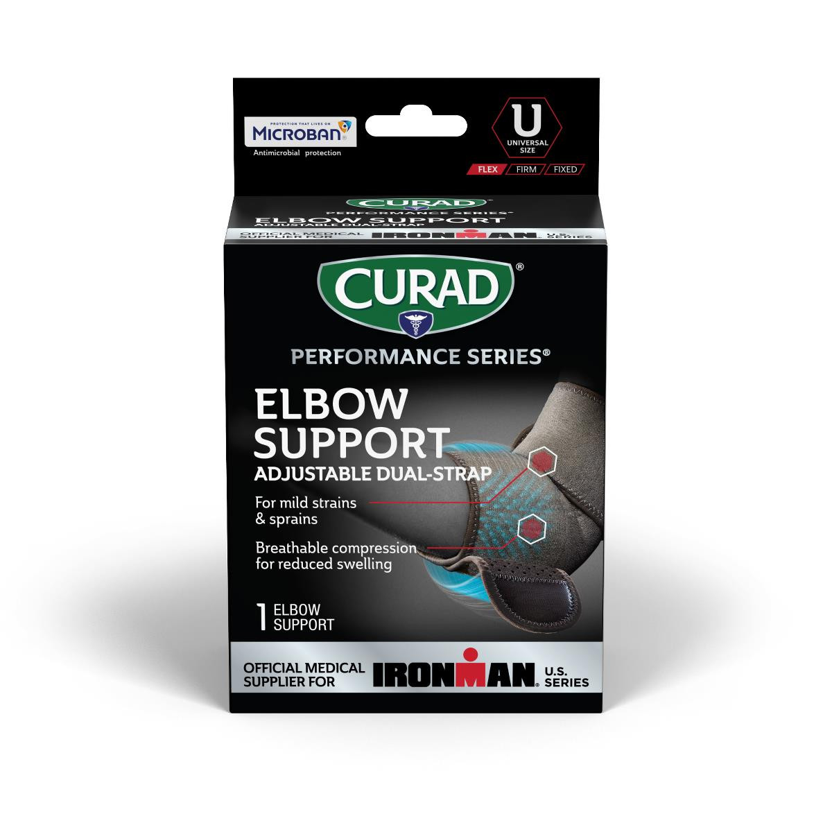 CURAD IRONMAN Antibacterial Bandage, Elbows and Knees