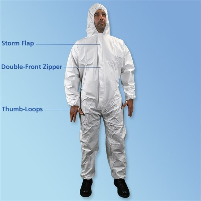 KeyGuard White Microporous Cleanroom Coveralls