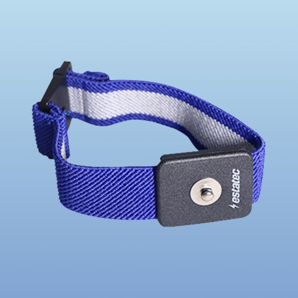 Estatec Elastic Anti-Static Wrist Strap with 6' Coil Cord