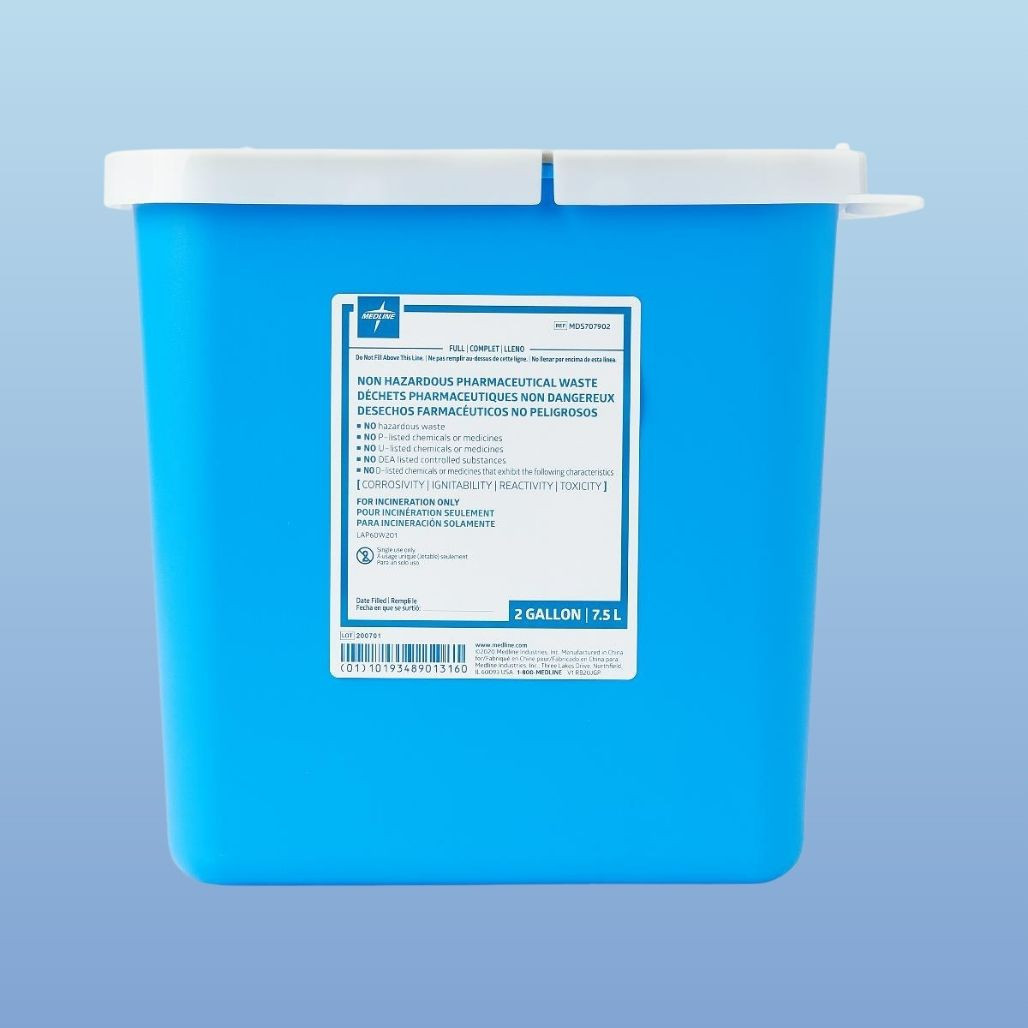 Medline Pharmaceutical Waste Containers - 2 gallon