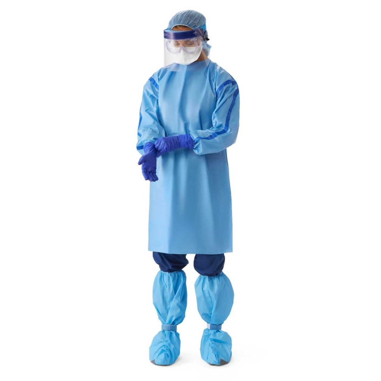 Medline Blue Coated Chemotherapy Isolation Gown