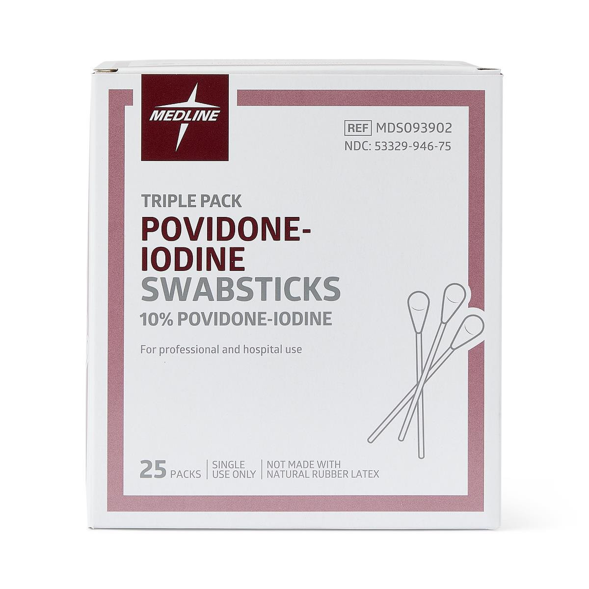 Medline Povidone-Iodine PVP Swabsticks (MDS09390)
