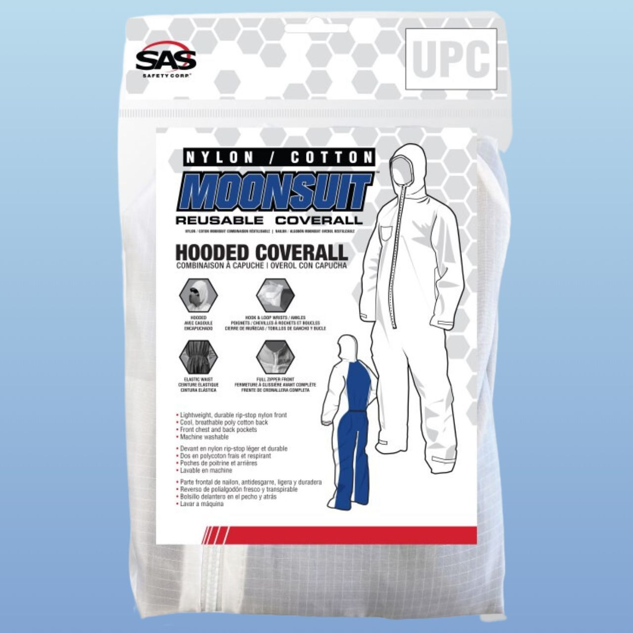 SAS Safety Moonsuit Nylon/Cotton Reusable Hooded Coverall