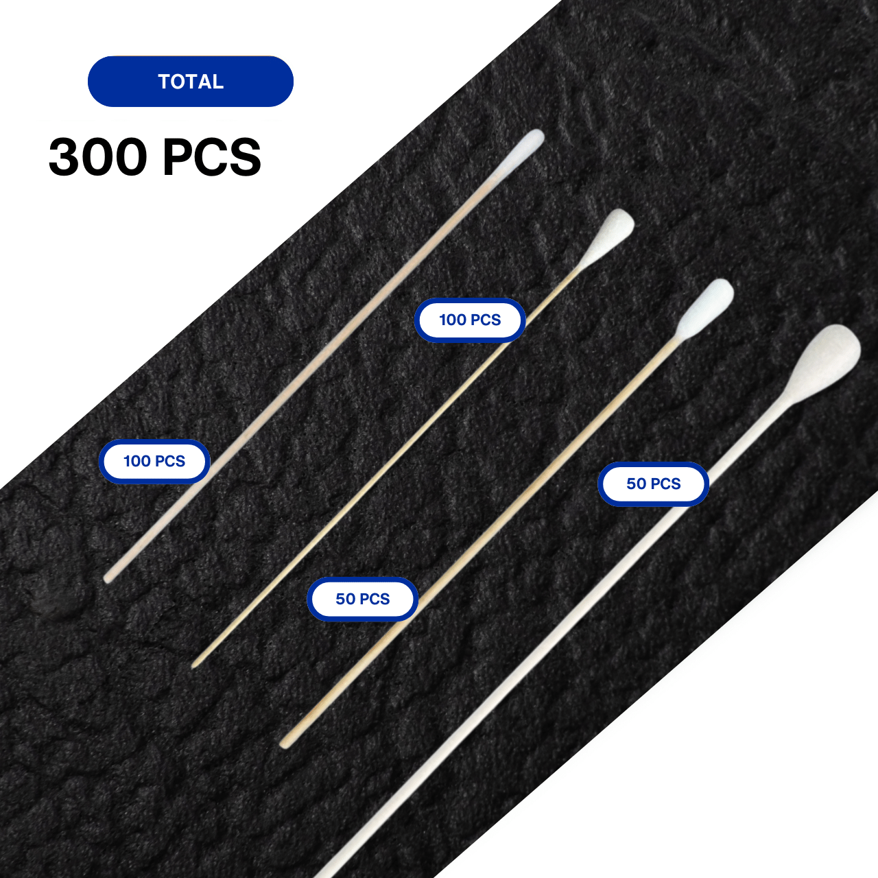 Puritan Cotton Swab Bundle, 300 Non-Sterile Swabs in 4 Sizes (Standard ...