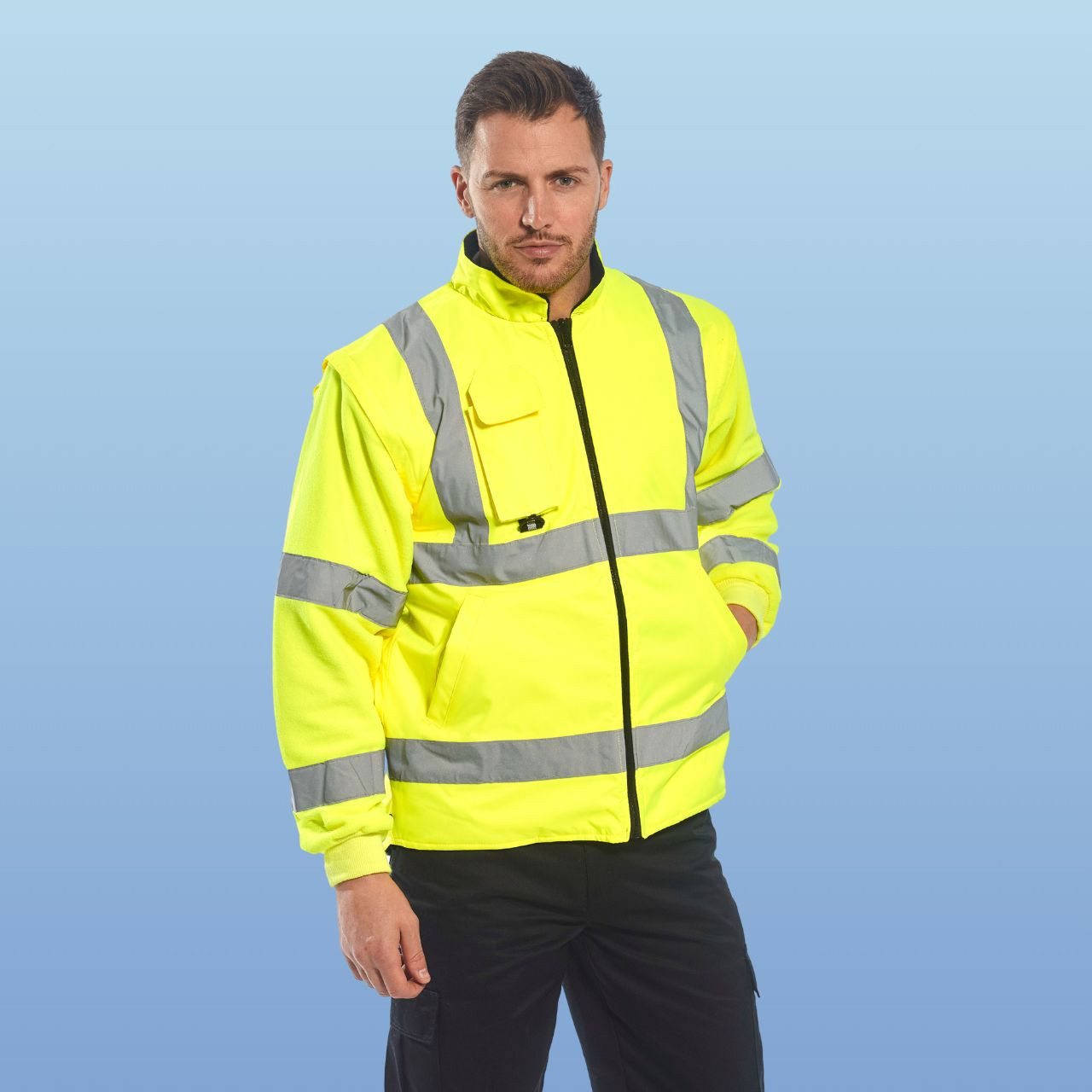 Portwest US427 Hi-Vis 7-in-1 Insulated Safety Jacket