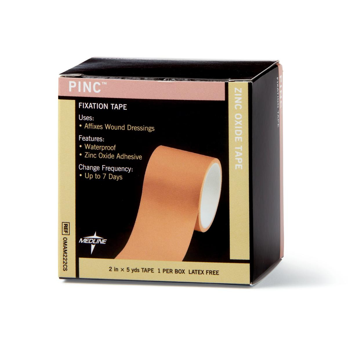 Medline Pinc Zinc Oxide Fixation Tape, 5 yard rolls