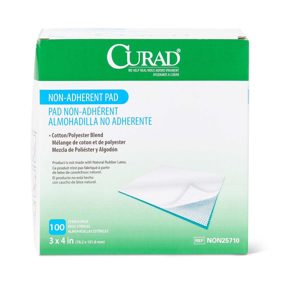 CURAD Non-Adherent Dressing Pad, Sterile, 3" x 4" (NON25710)