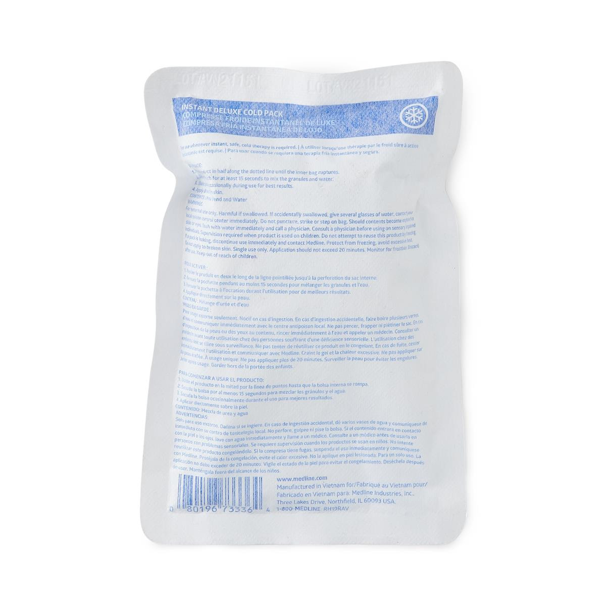 Medline 5" x 7.5" Sweatless Deluxe Instant Cold Pack
