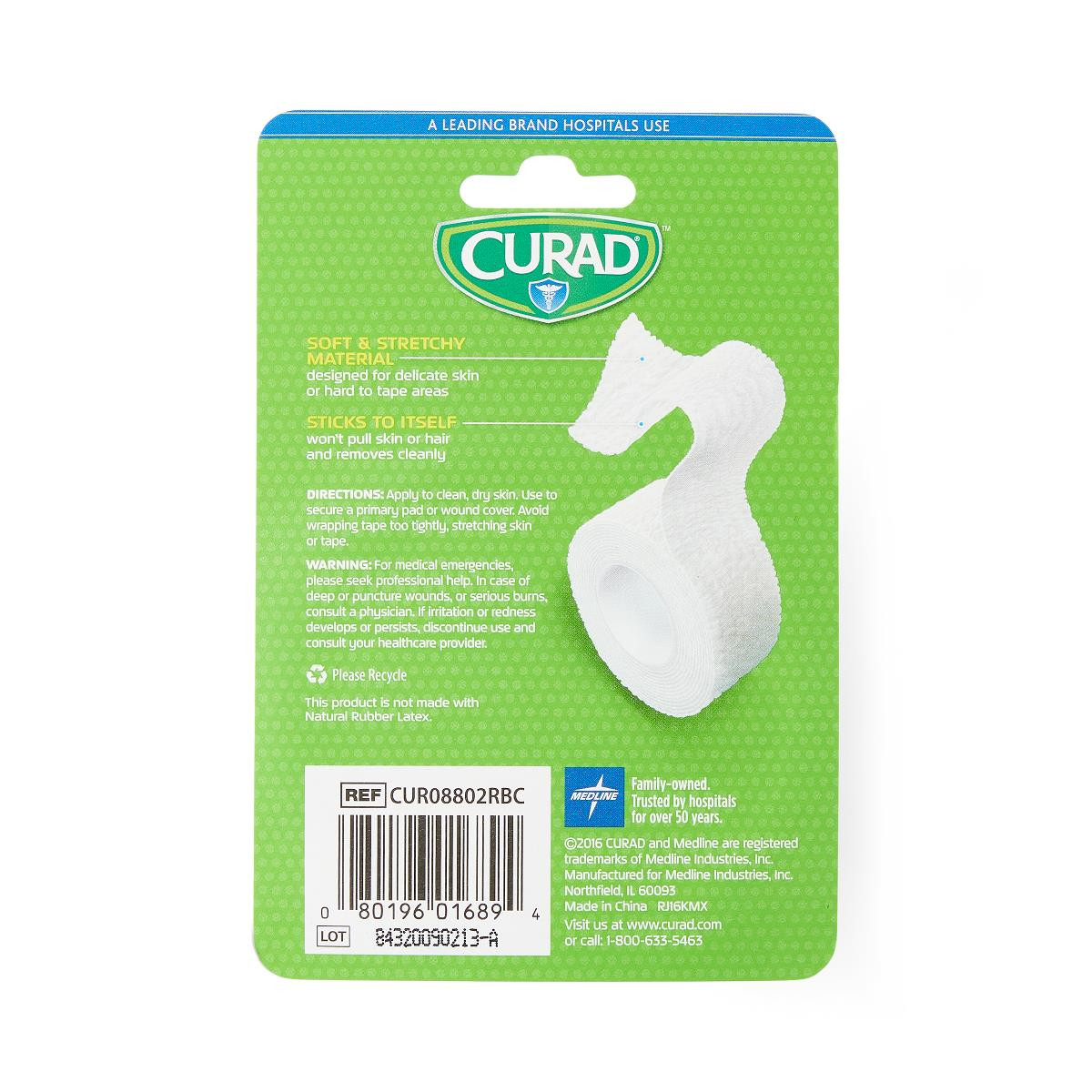 CURAD Self-Adhering Ouchless Wrap, 1" & 2" x 2.3 yd rolls