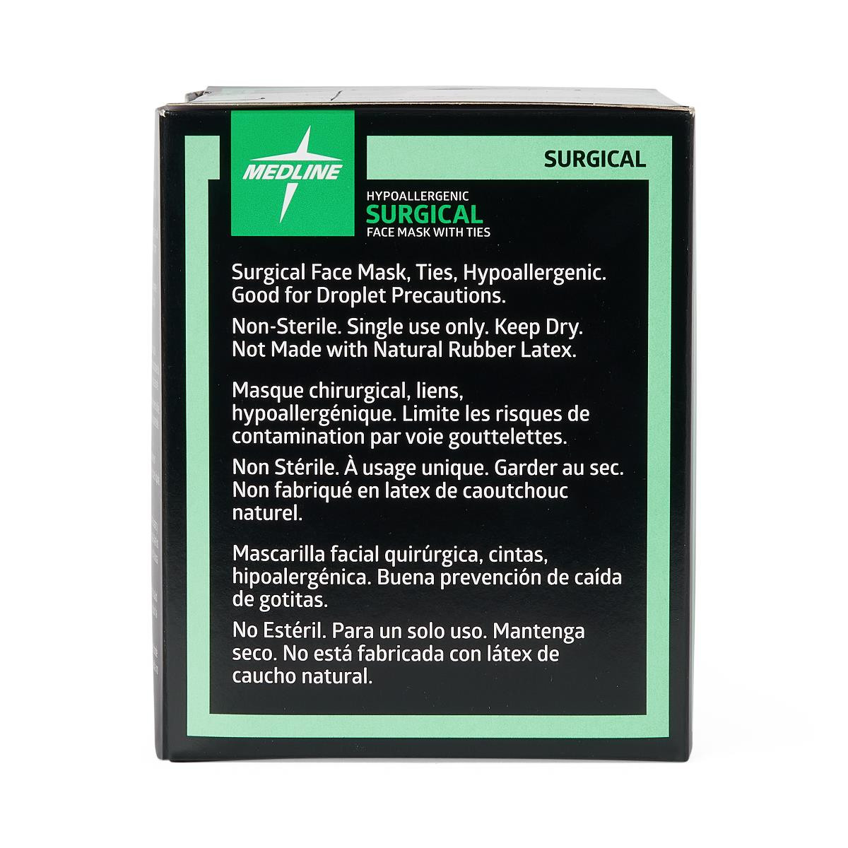 Medline Hypoallergenic Surgical Face Mask with Ties, 300/case