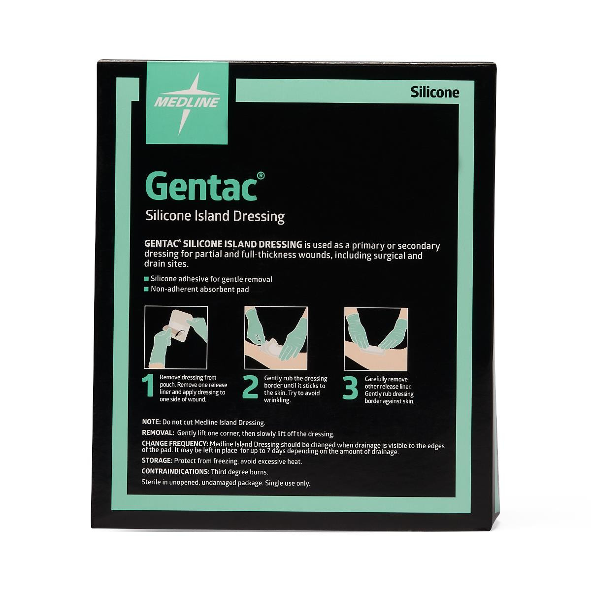 Medline Gentec Silicone Adhesive Island Wound Dressing