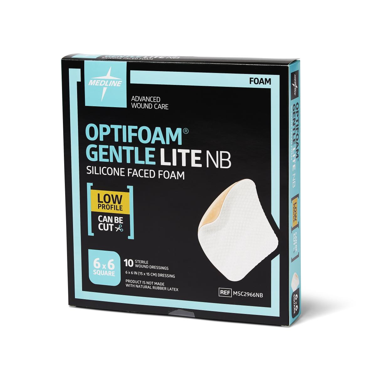 Medline Optifoam Gentle Lite Foam Dressings, 4" and 6" size