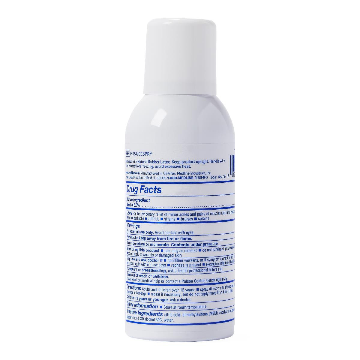Medline ActivICE Topical Pain Reliever, 4 oz. Spray Bottle
