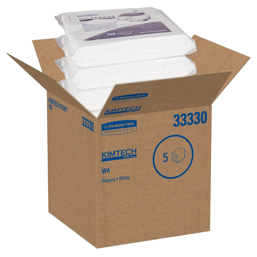 Kimtech Pure W4 Polypropylene Cleanroom Wipers, 12" x 12"