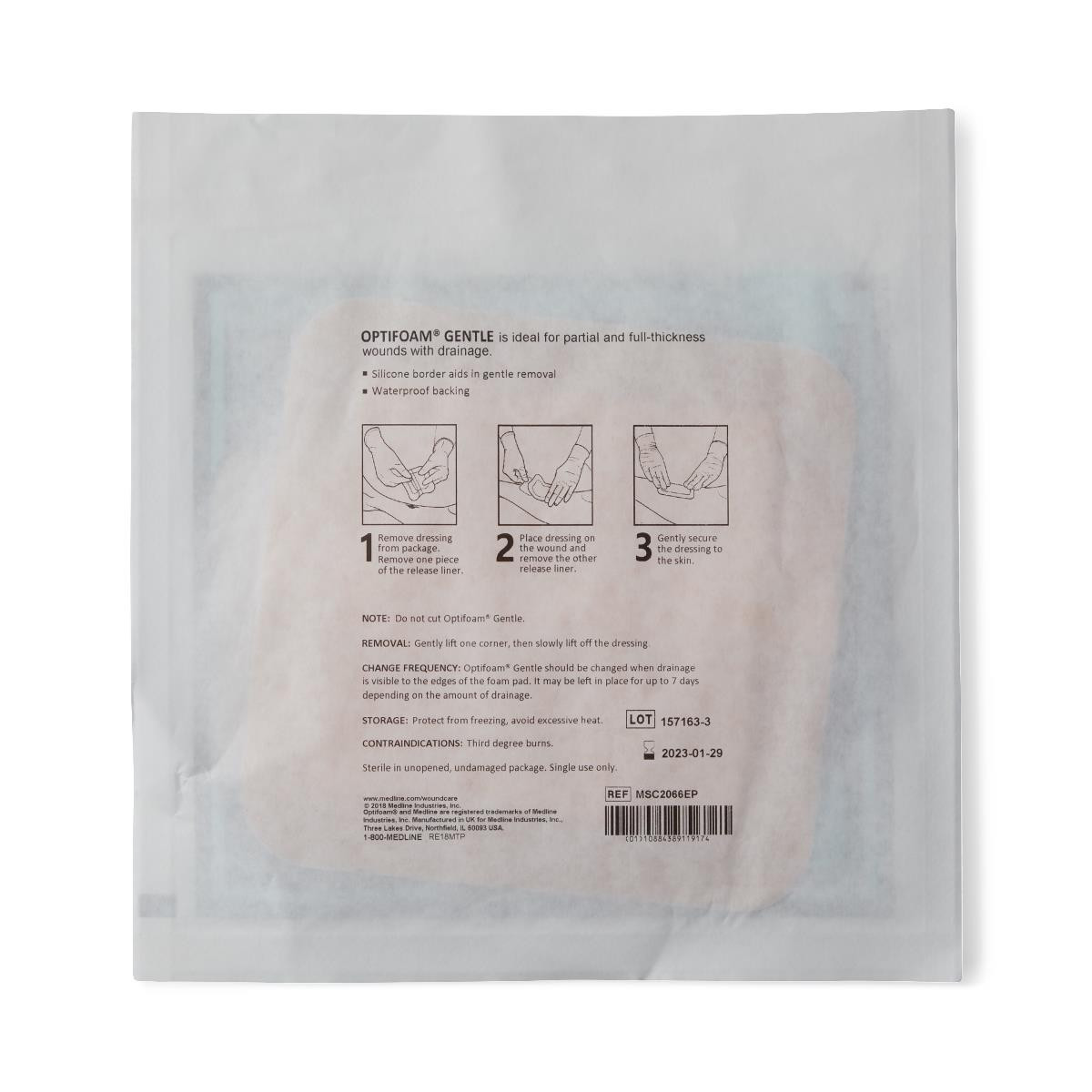 Medline Optifoam Gentle Foam Wound Dressing