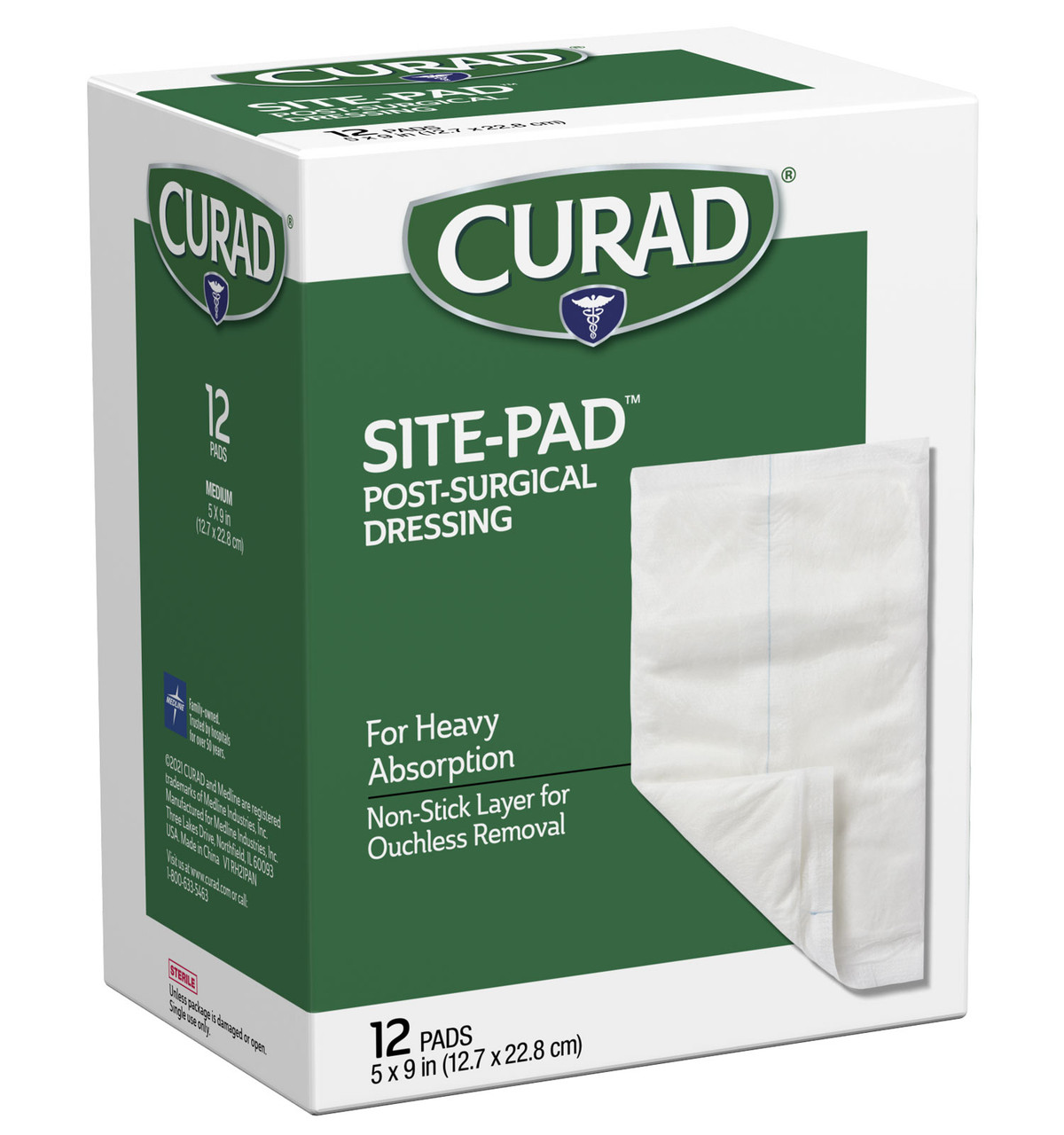 Medline CURAD Site-Pad Post-Surgical Dressings, 5" x 9"