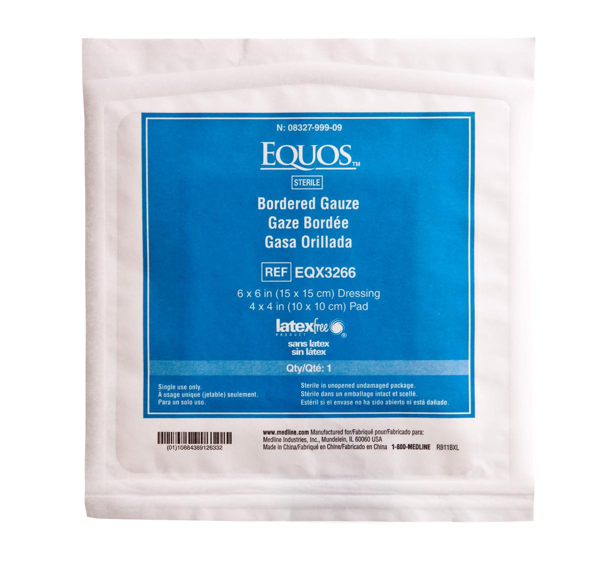 Medline Equos Sterile Bordered Gauze Dressing, 500/case