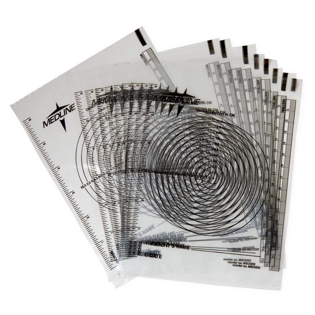 Medline Bullseye Plastic Wound Rulers