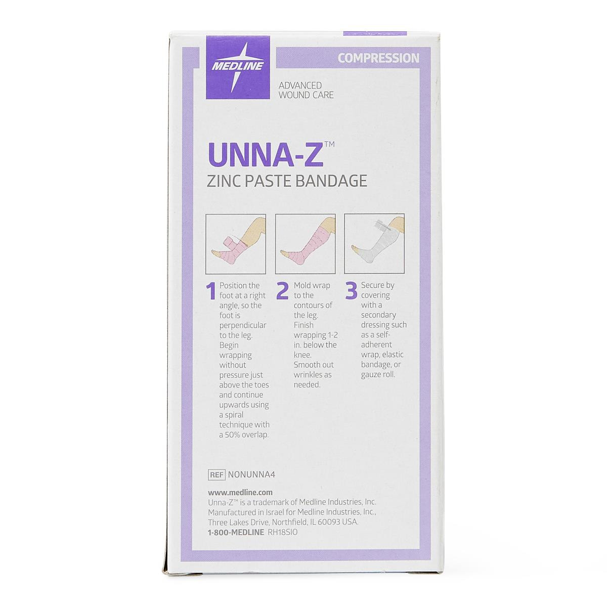 Medline Unna-Z Zinc Oxide Paste Compression Bandages