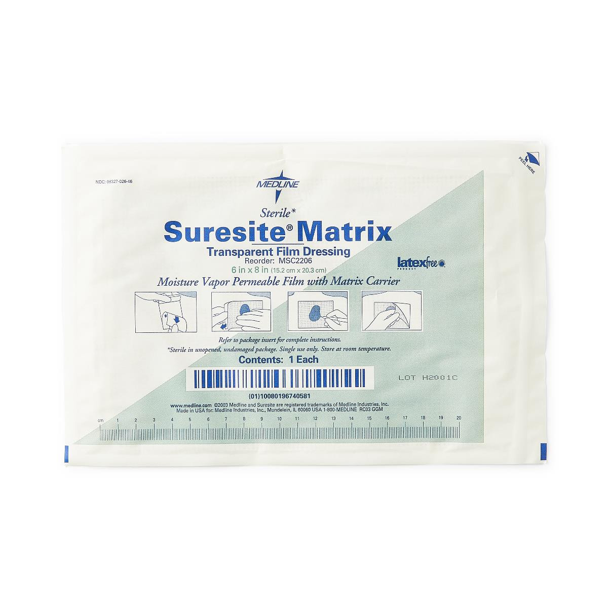 Medline Suresite Matrix Transparent Film Dressing
