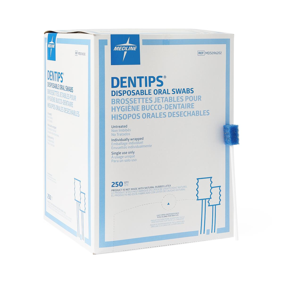 Medline Adult DenTips Oral Swab, Treated and Untreated options