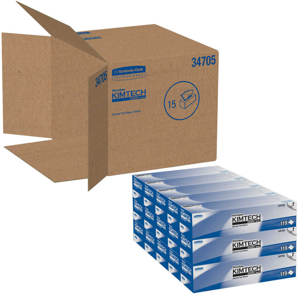 Kimtech 34705 Kimwipes Delicate Task Wipers, 119/box