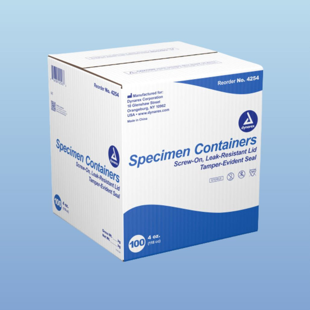 Dynarex Sterile Specimen Containers, 4 oz, 100/case