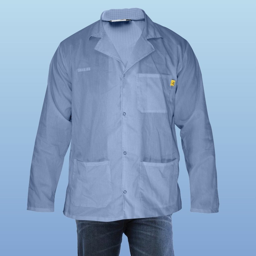 Estatec Polyester ESD Lab Coat with Snap Cuffs