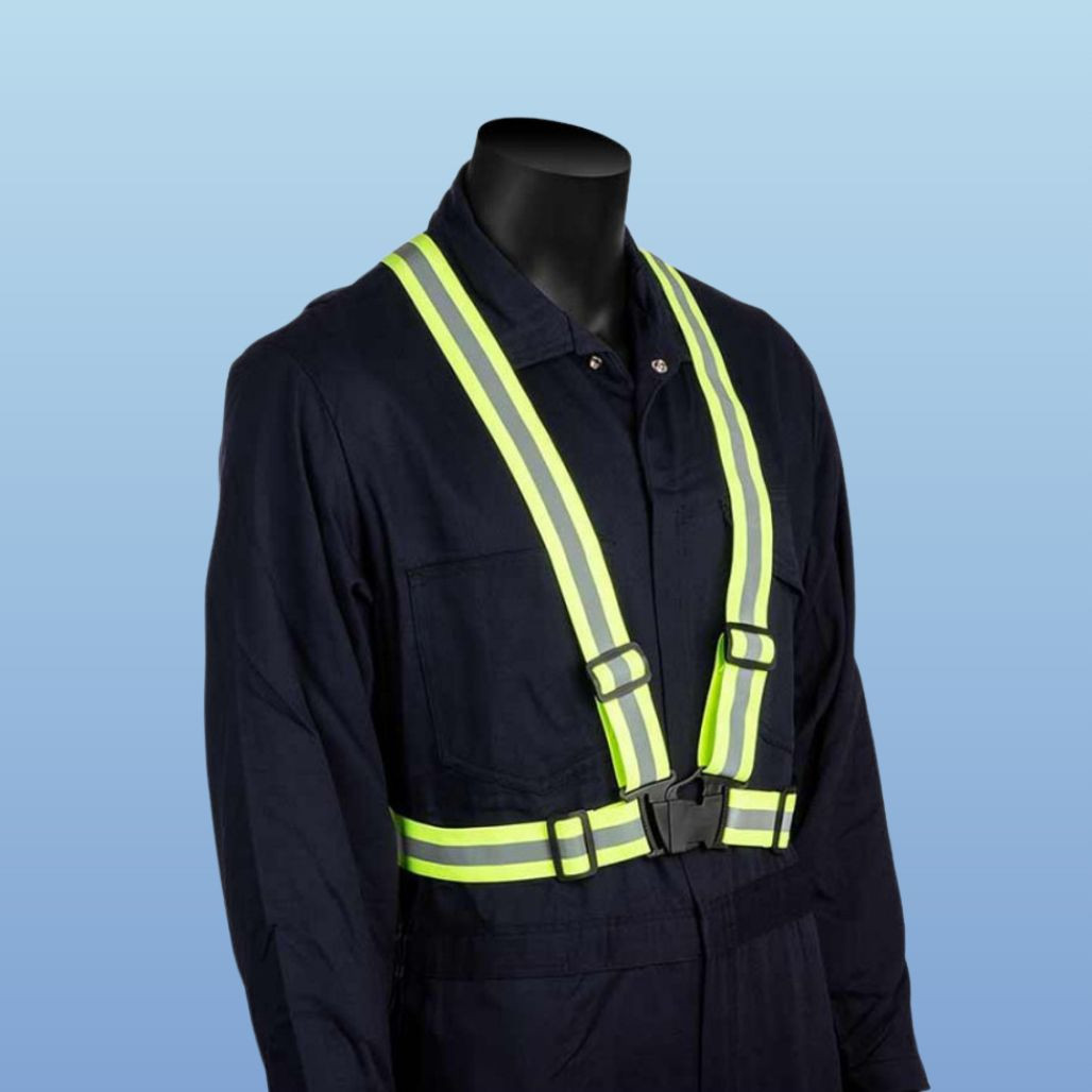 HivizGard Hi-Viz Reflective Safety Sash in Green and Orange