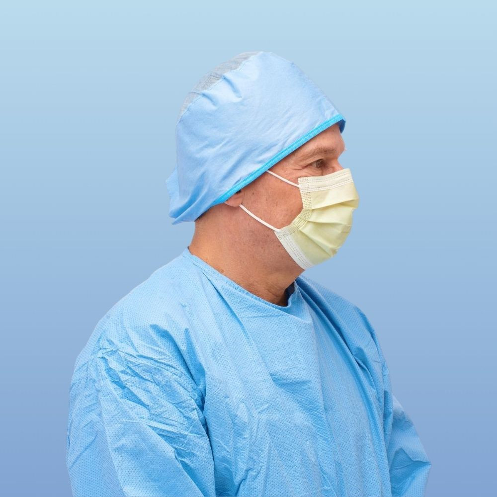 Yellow Isolation Face Masks with Ear Loops