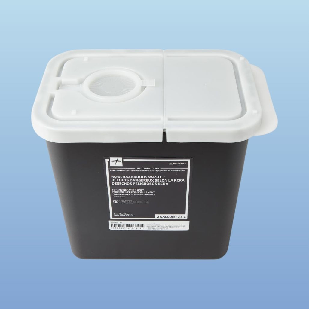 Medline RCRA Biohazard Waste Containers - 2 gallon