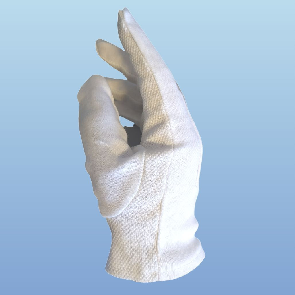 Formal White Dress Gloves with PVC Dots