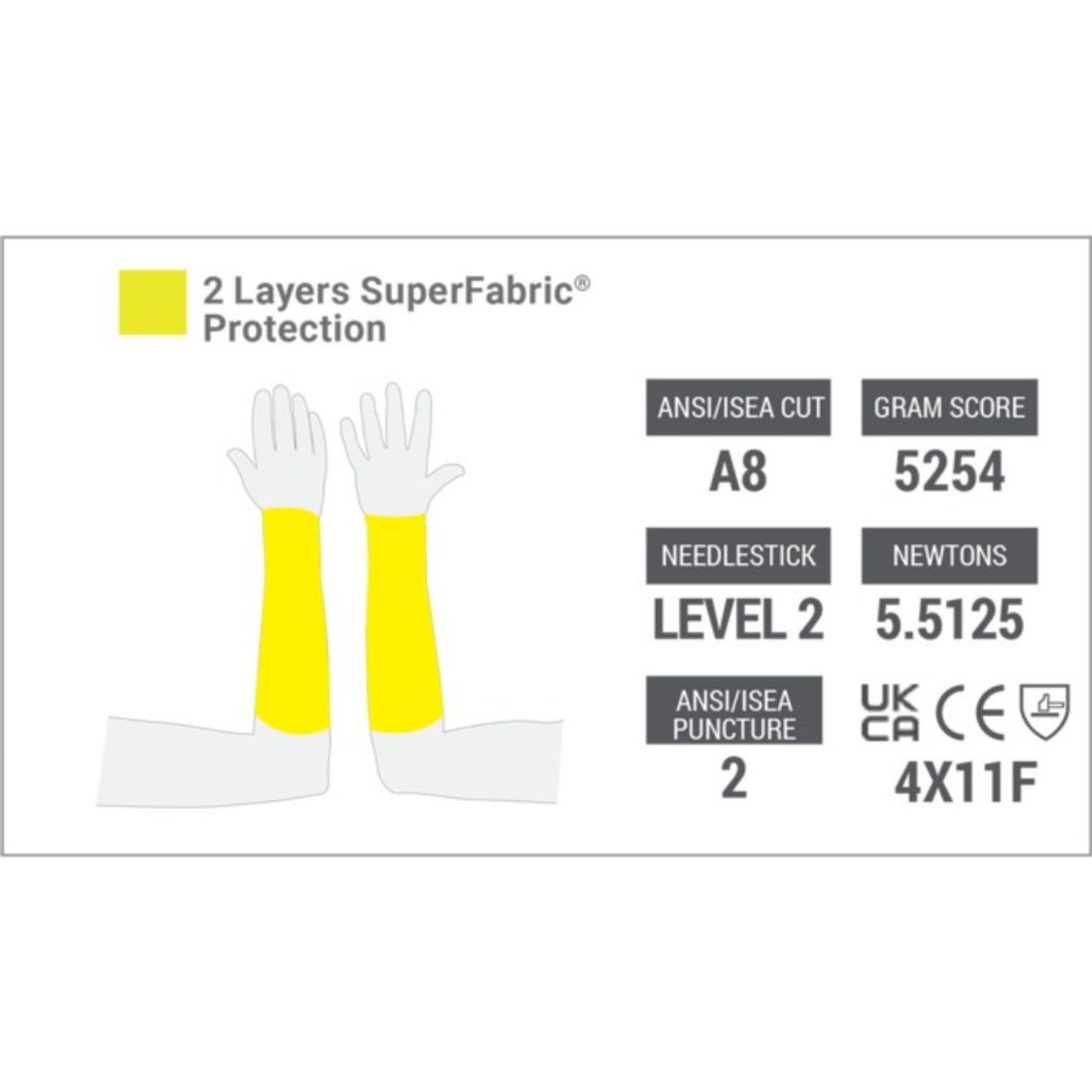 Hexarmor Ag8tw 8” Needlestick Resistant Arm Sleeve